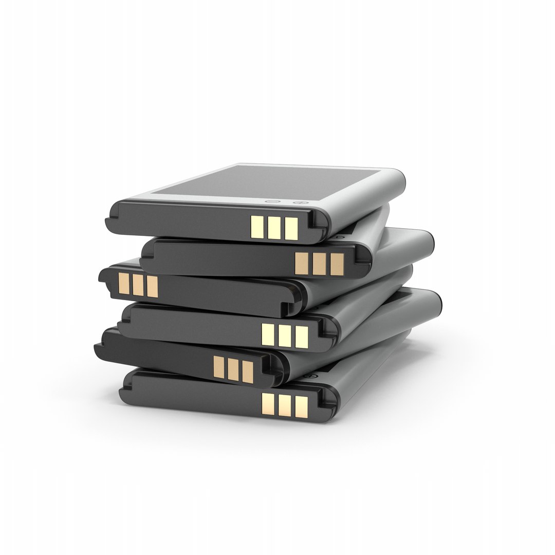 3D Stacked Phone Batteries Model - TurboSquid 2210081