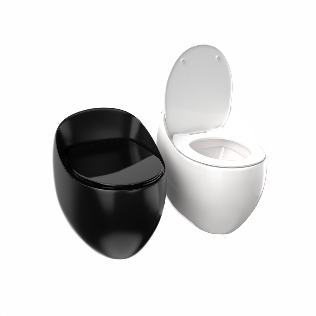 3D Clearhalo Toilet Set With Thg Paris Yoko Ice Decor WC Bathroom Model ...