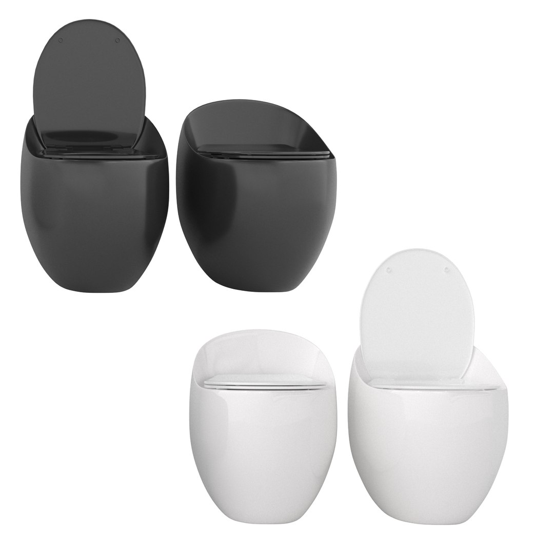 3D Clearhalo Toilet Set With Thg Paris Yoko Ice Decor WC Bathroom Model ...