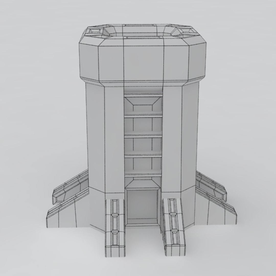 3d Tower Sci-fi Building