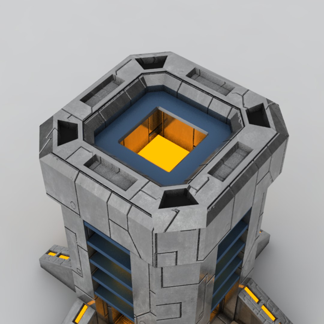 3d Tower Sci-fi Building