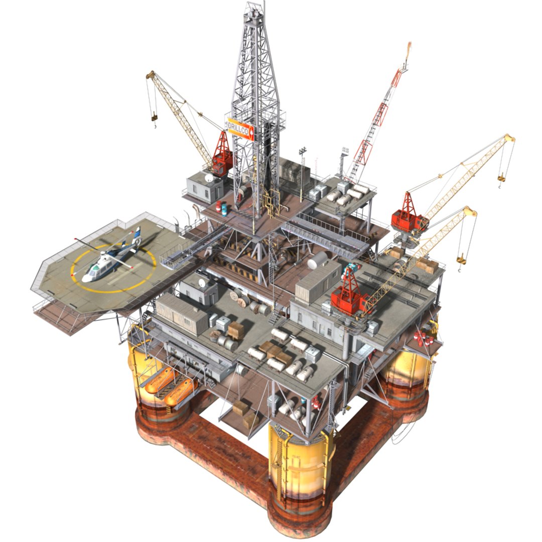oil rig format 3d model
