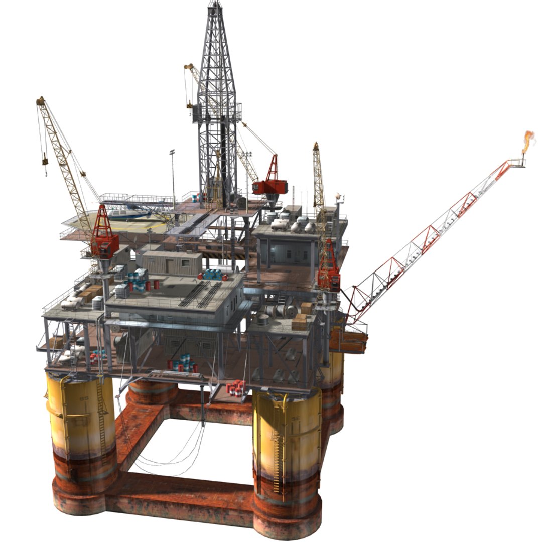 oil rig format 3d model