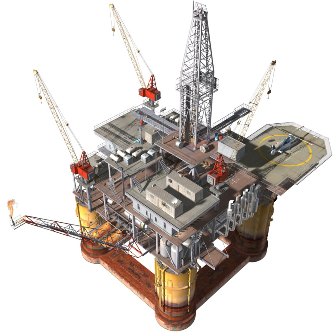 oil rig format 3d model