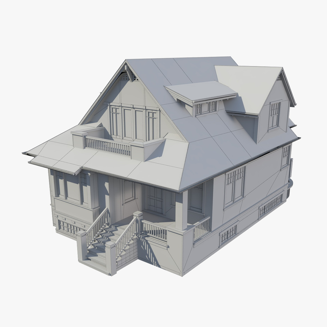 3d family house model