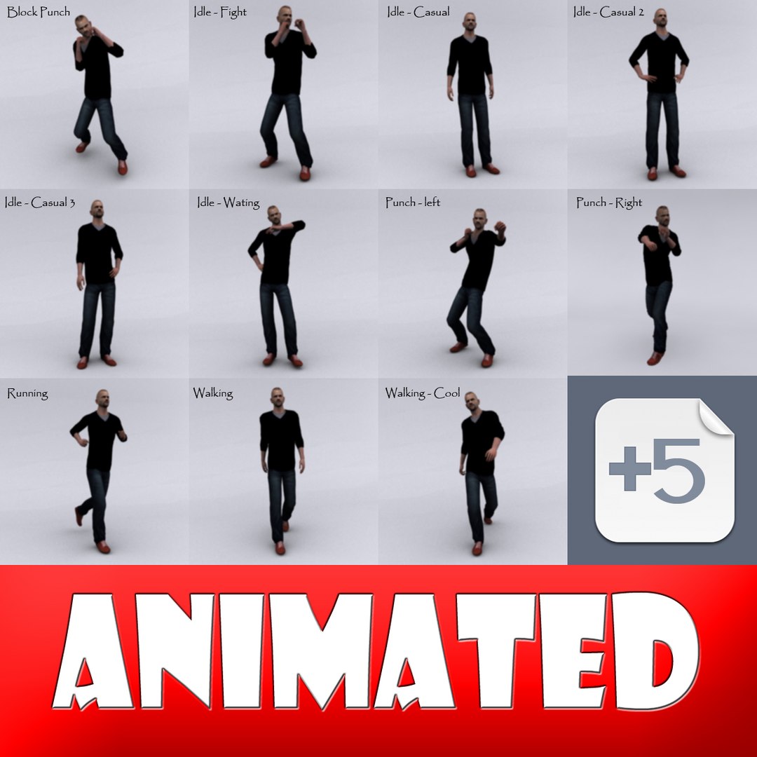 Rigged Character Animations Max