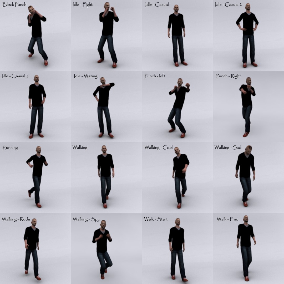 Rigged Character Animations Max