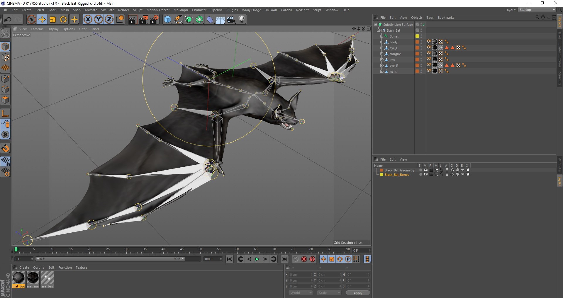 3D Black Bat Rigged for Cinema 4D - TurboSquid 1861970