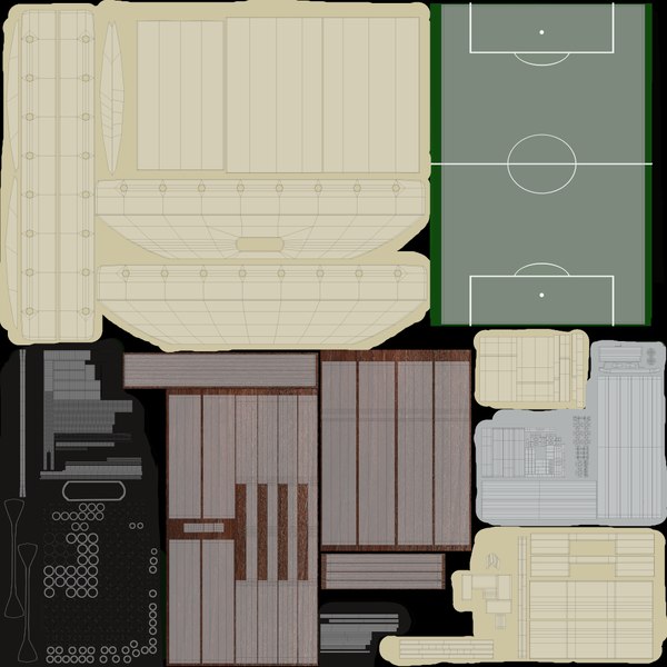 Foosball table sport balls 3D model - TurboSquid 1614110