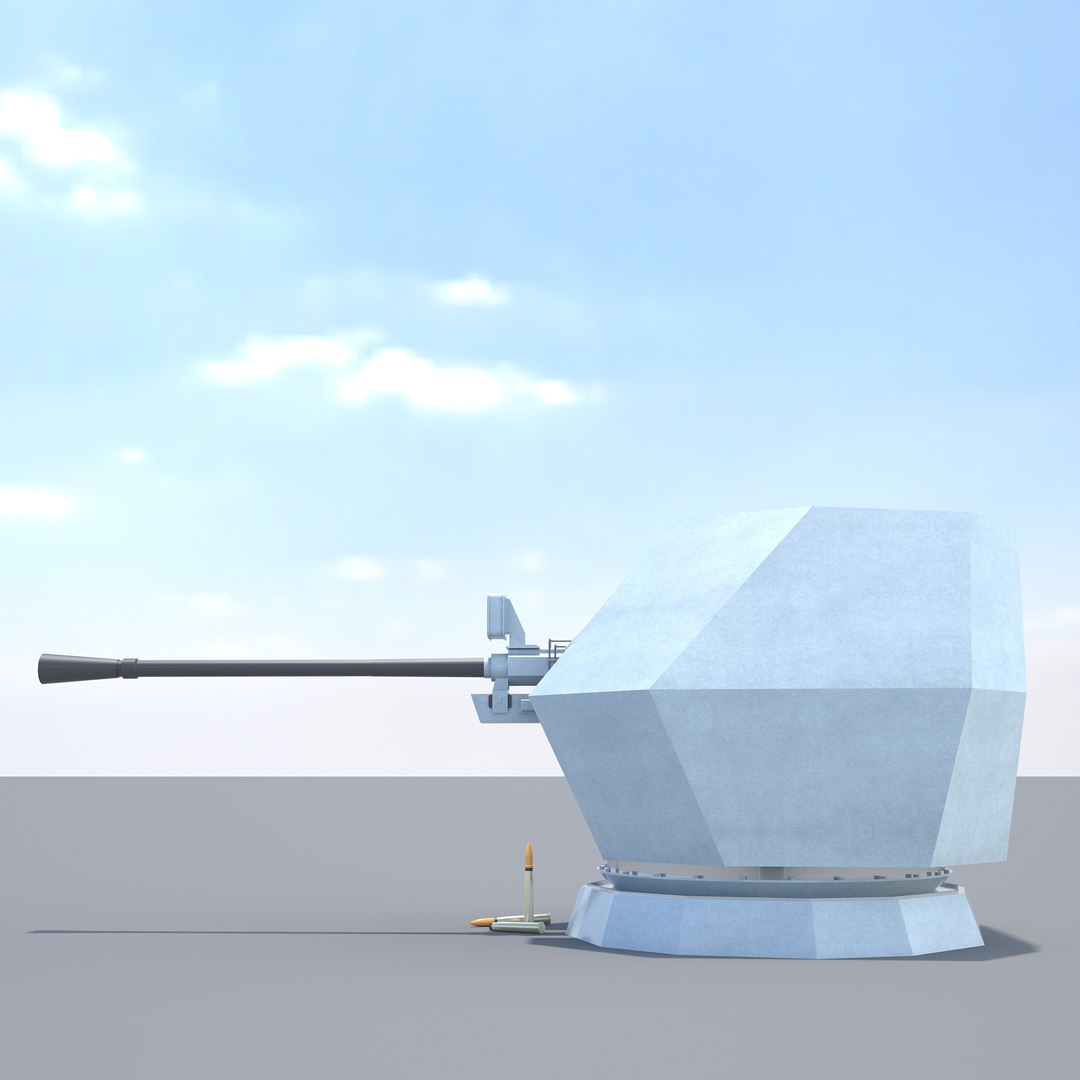 3d Model Bofors 40mm Mk4 Naval Gun