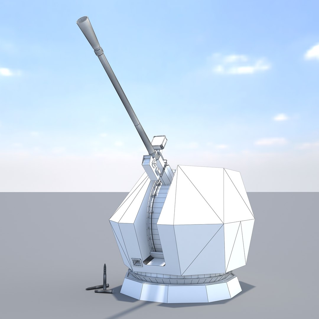3d Model Bofors 40mm Mk4 Naval Gun