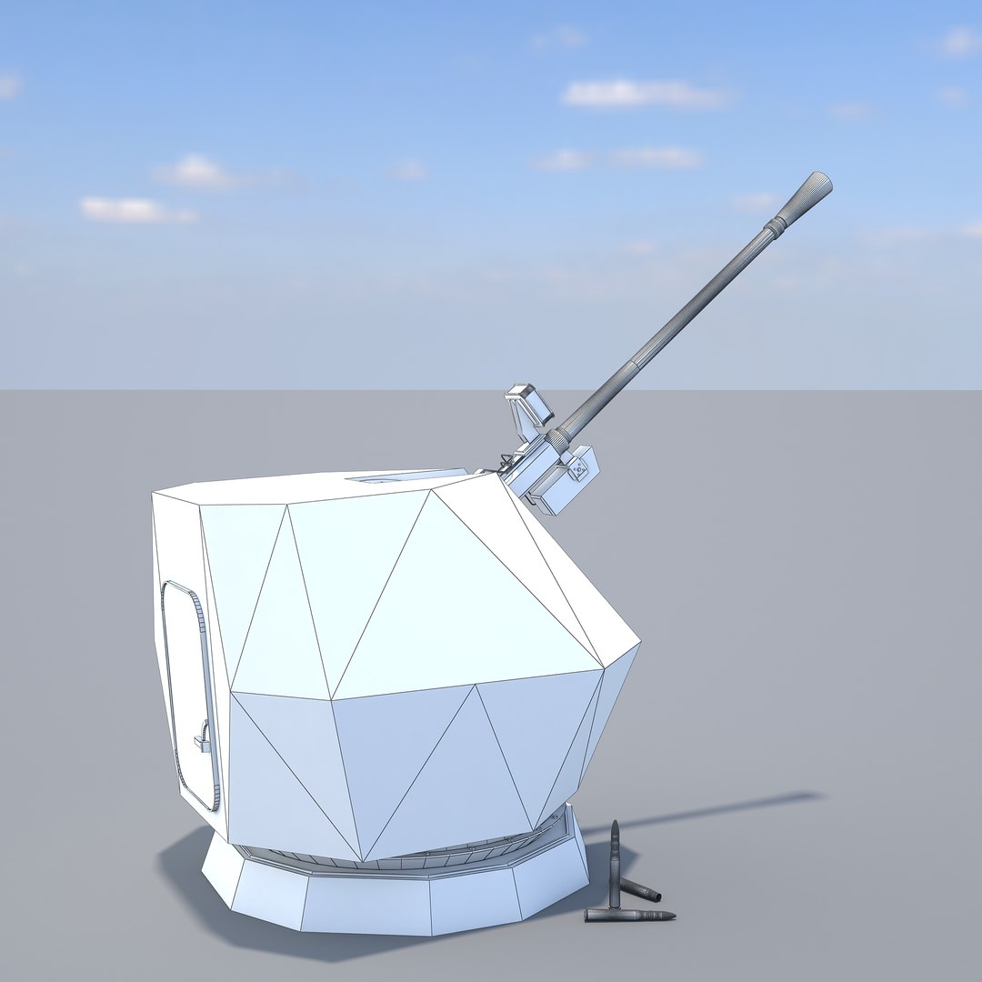 3d Model Bofors 40mm Mk4 Naval Gun