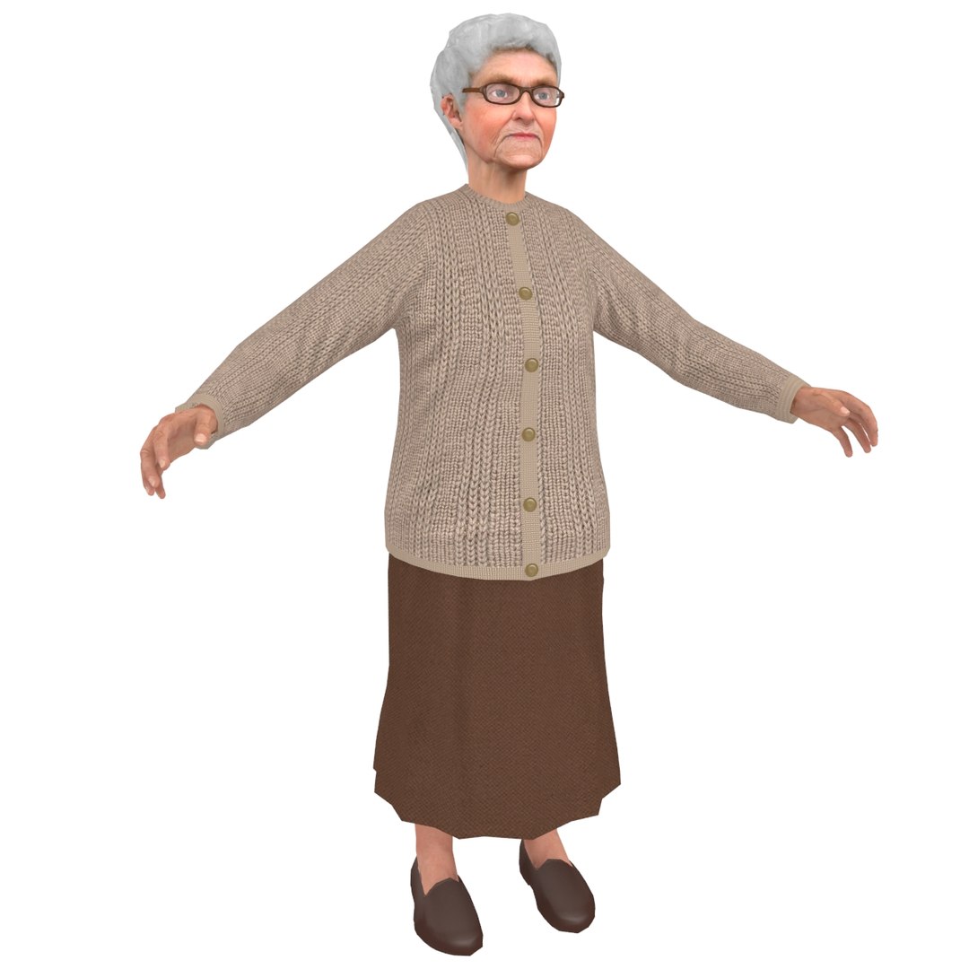 3D Rigged Old Woman Model - TurboSquid 1360283