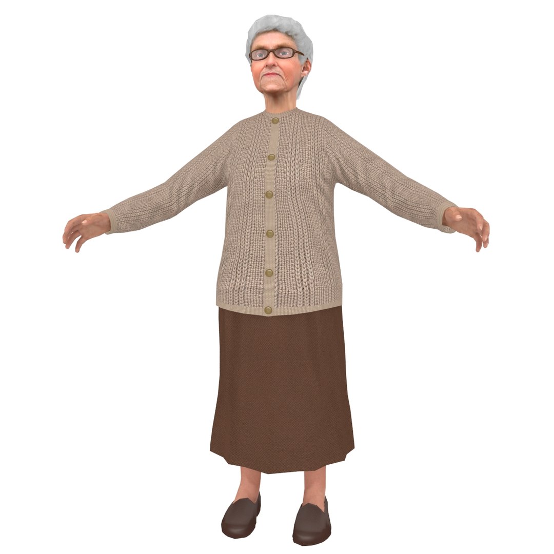 3D Rigged Old Woman Model - TurboSquid 1360283