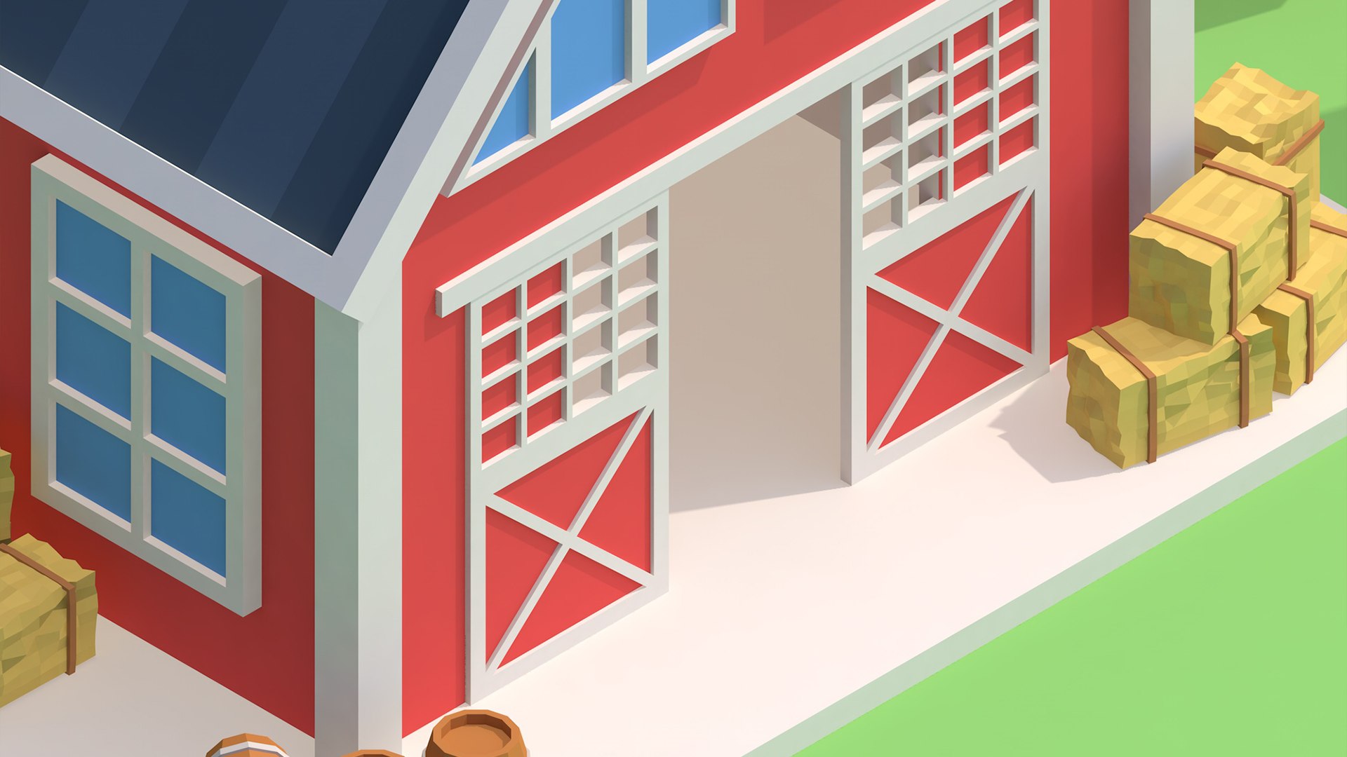 Farm And Barn Low Poly 3D Model - TurboSquid 1848388