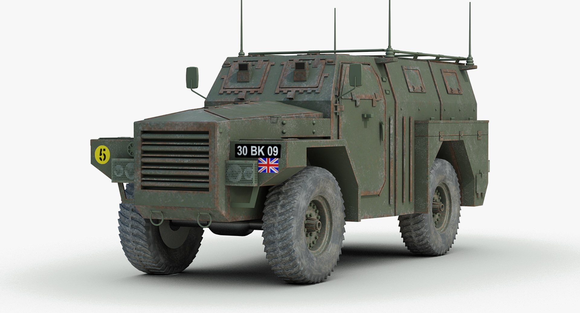 British Humber Pig Armored Truck 3d Model