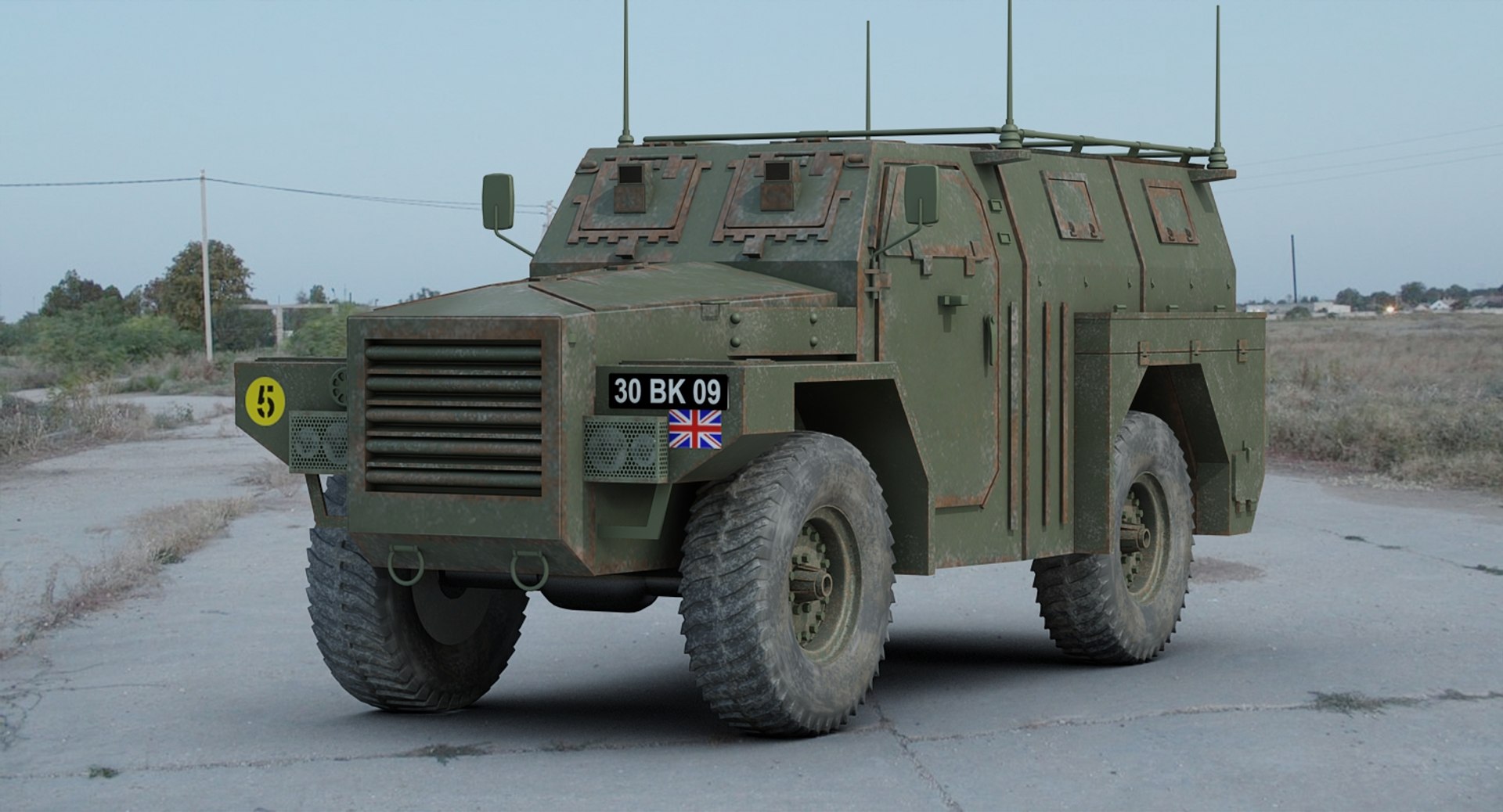 British Humber Pig Armored Truck 3d Model