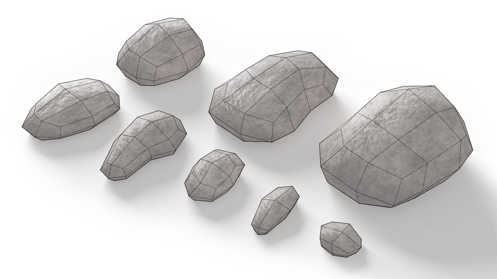 Smooth Pebbles - Rock Set model - TurboSquid 2032053