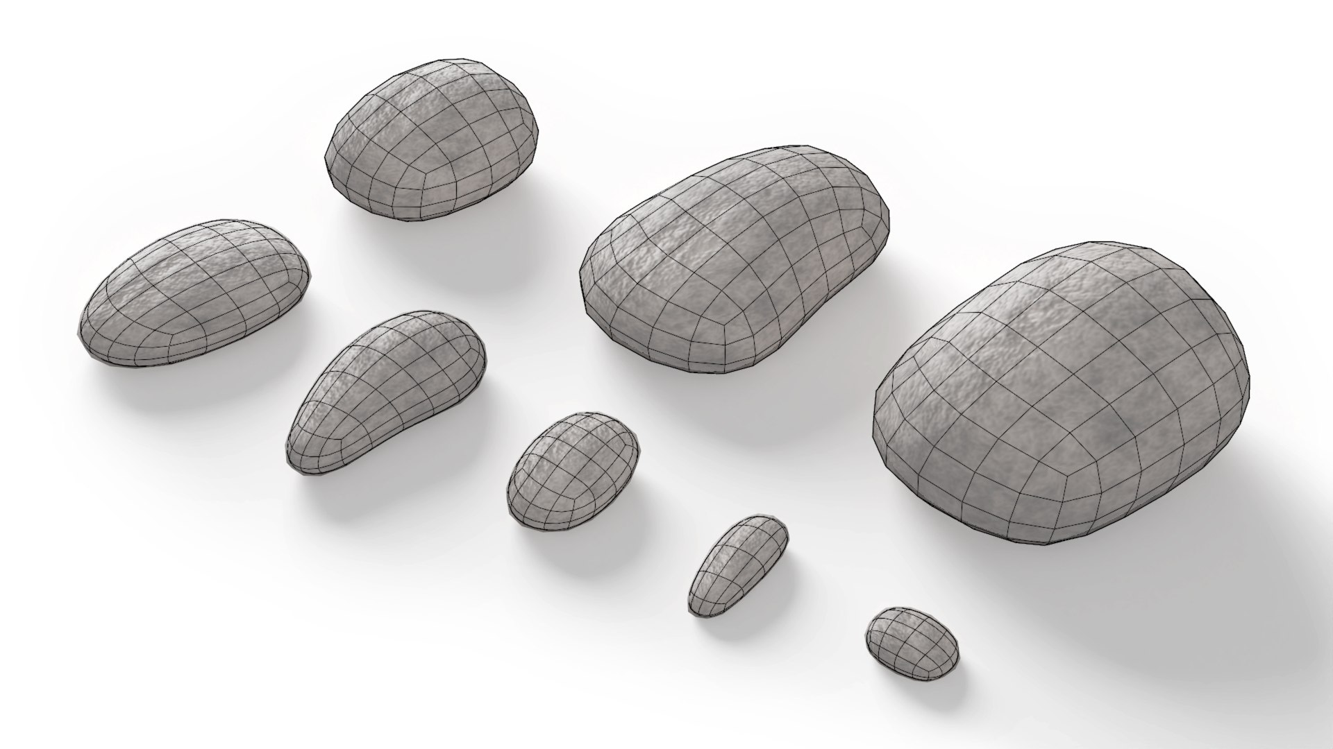 Smooth Pebbles - Rock Set model - TurboSquid 2032053