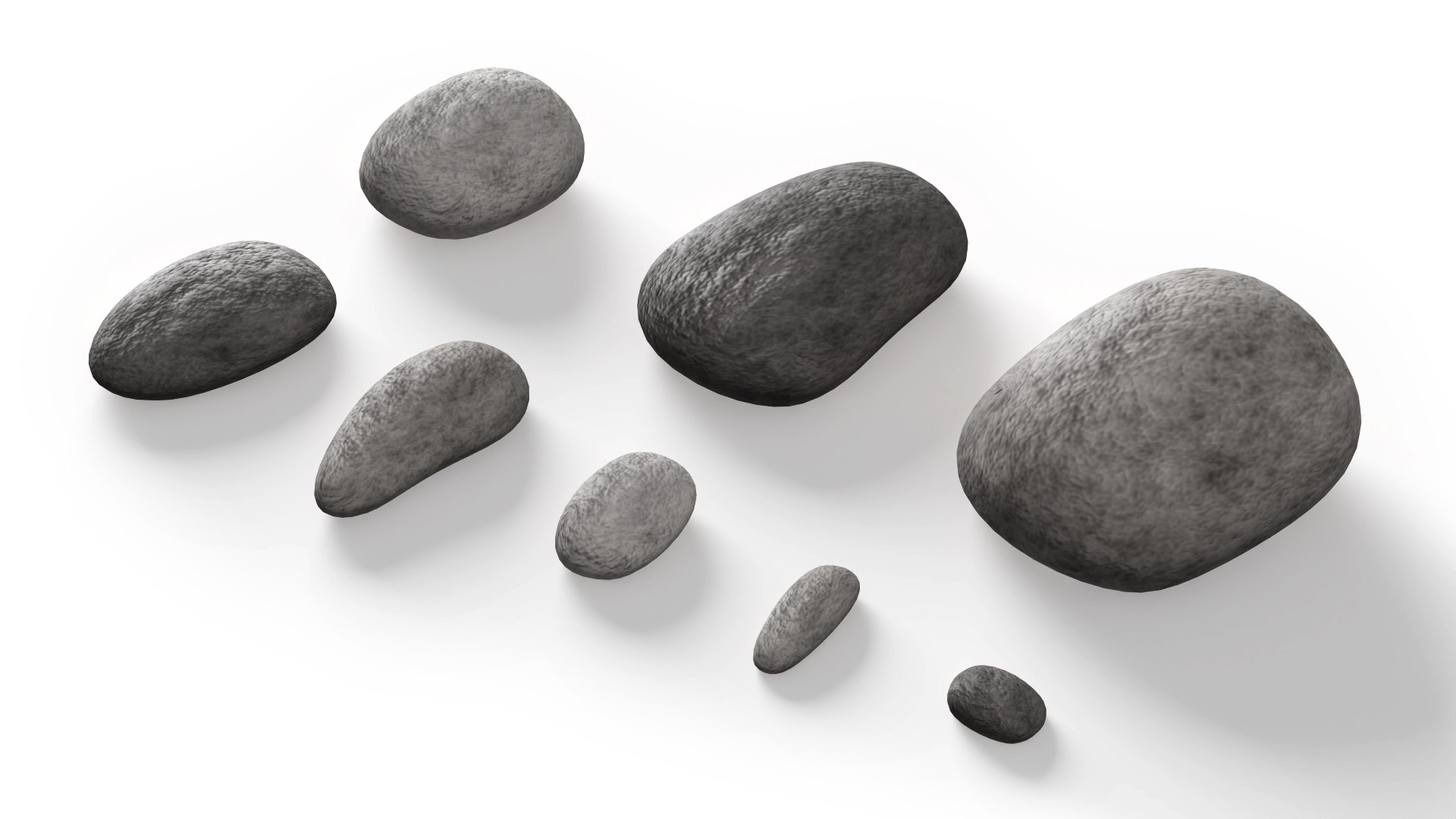 Smooth Pebbles - Rock Set model - TurboSquid 2032053