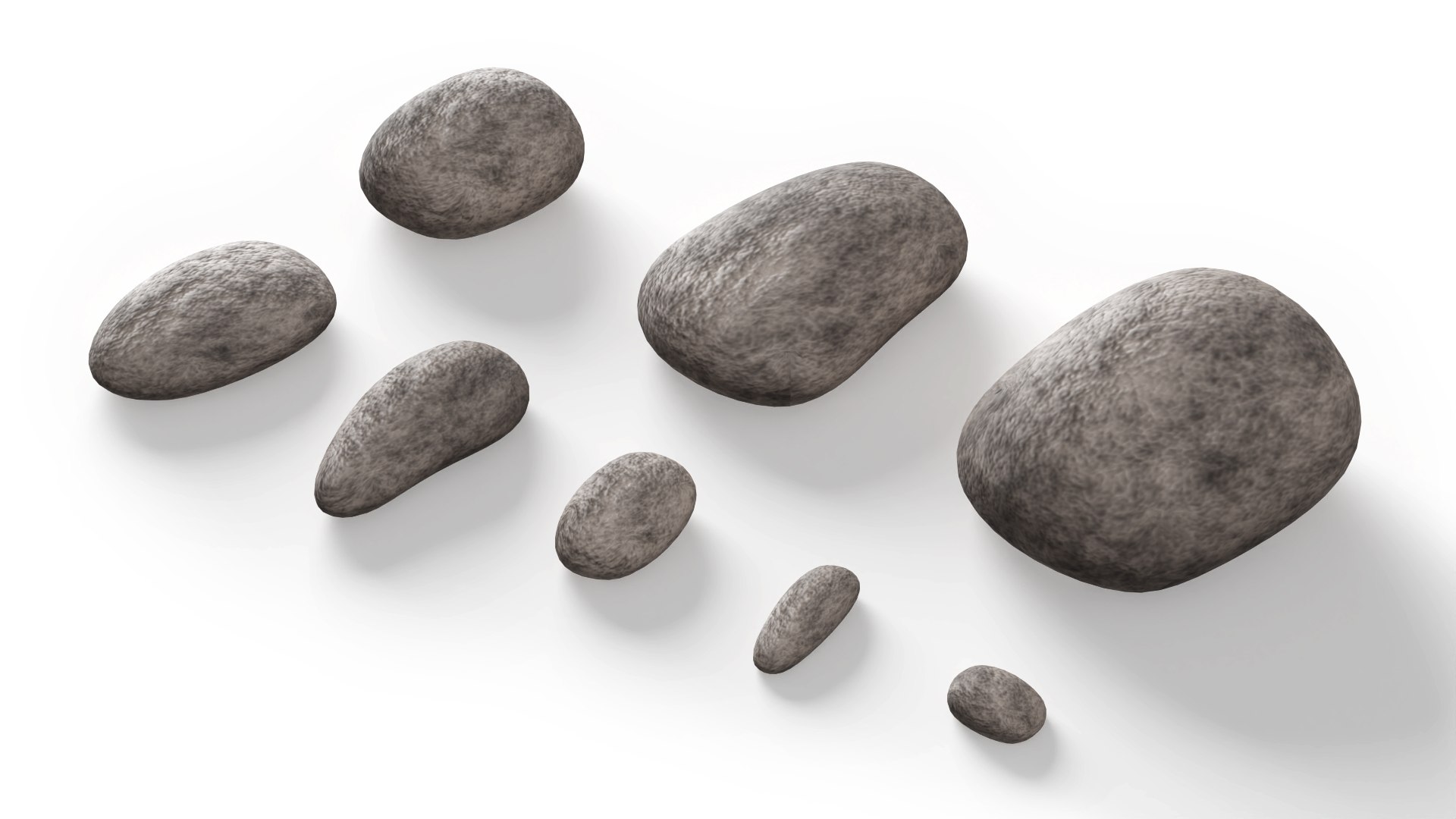 Smooth Pebbles - Rock Set model - TurboSquid 2032053