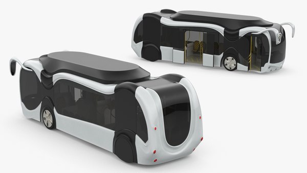 modelo 3d Concepto Futurista Autobús Eléctrico Blanco Aparejado ...