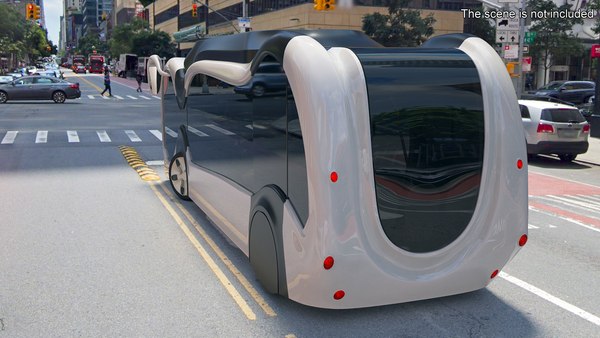 modelo 3d Concepto Futurista Autobús Eléctrico Blanco Aparejado ...