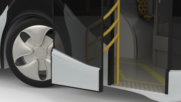 modelo 3d Concepto Futurista Autobús Eléctrico Blanco Aparejado ...