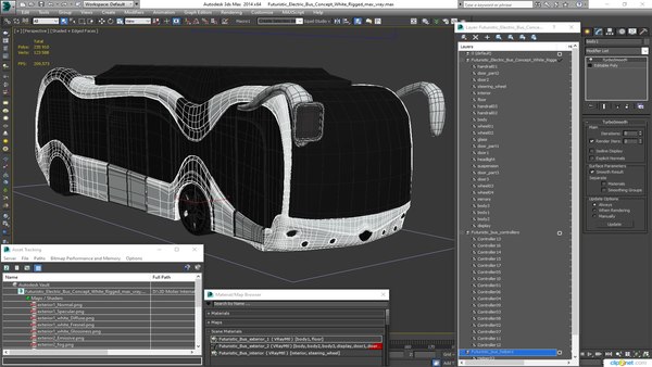modelo 3d Concepto Futurista Autobús Eléctrico Blanco Aparejado ...