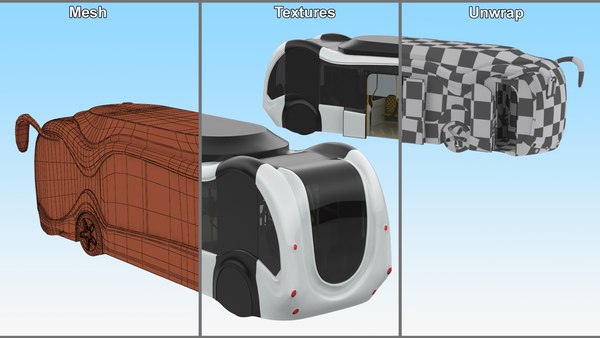 modelo 3d Concepto Futurista Autobús Eléctrico Blanco Aparejado ...