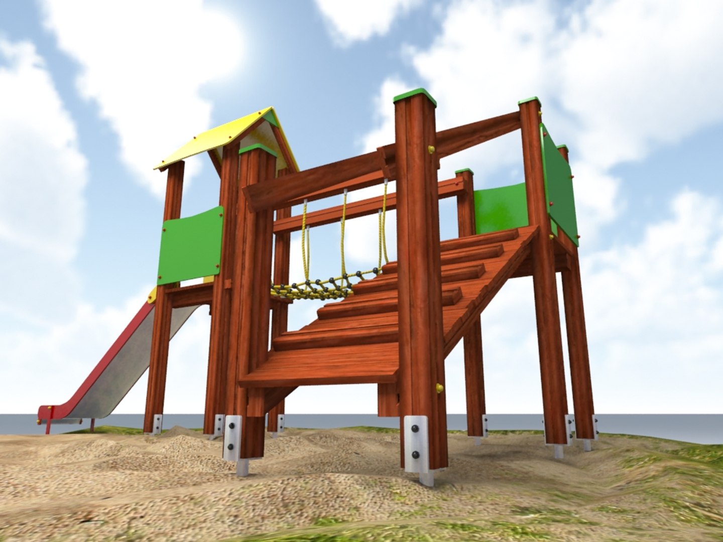 3ds Max Kids House Playground