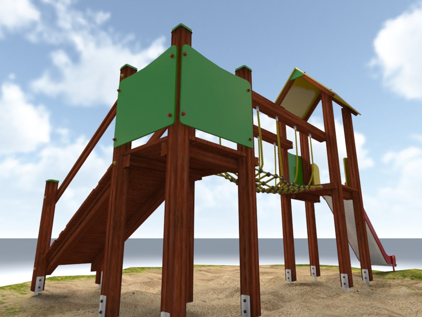 3ds Max Kids House Playground