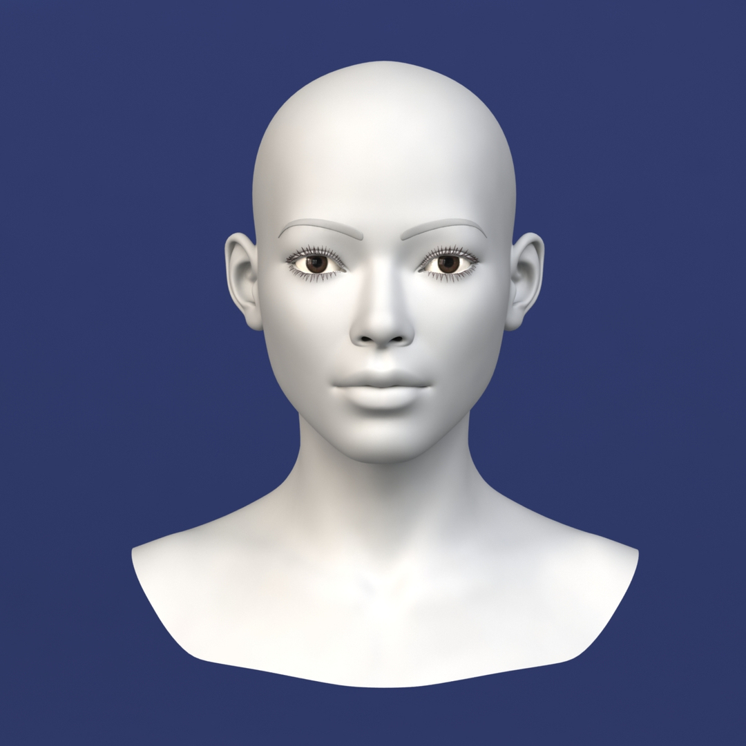 Asian Female Head Character C4d