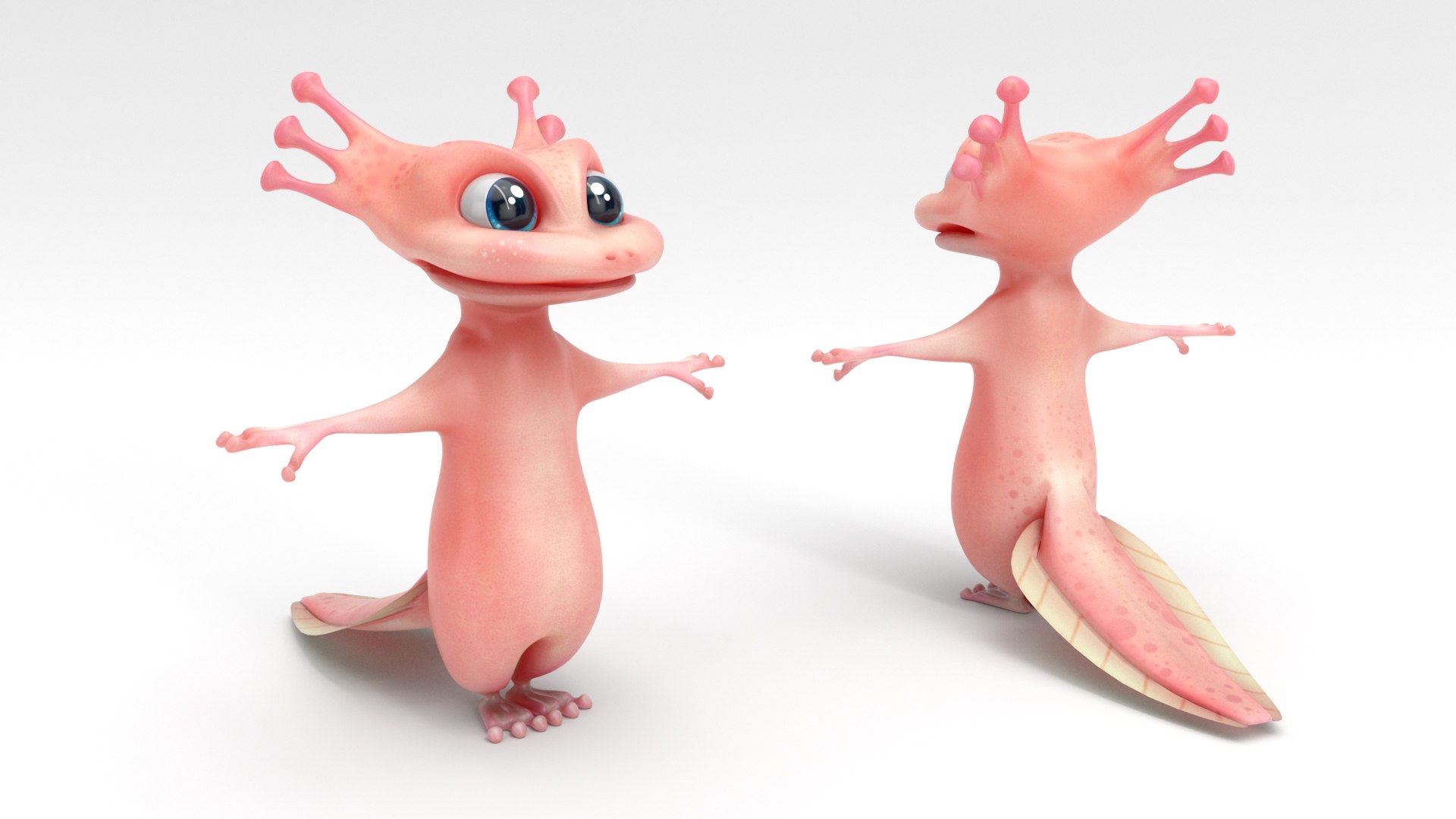 3D Axolotl Character - TurboSquid 2161746