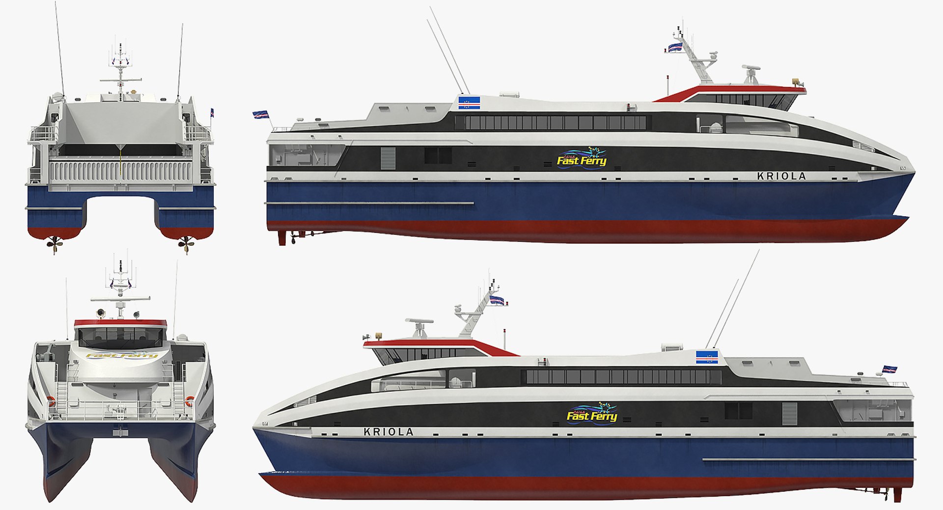 Damen fast ropax ferry 3D model - TurboSquid 1390259