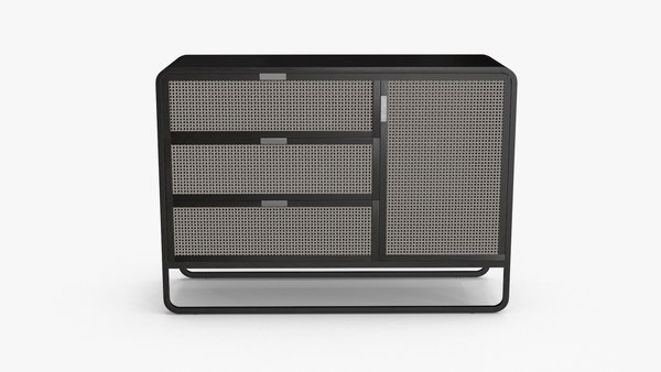 modelo 3d Cómoda de tres cajones Anaise Cane - TurboSquid 2316496