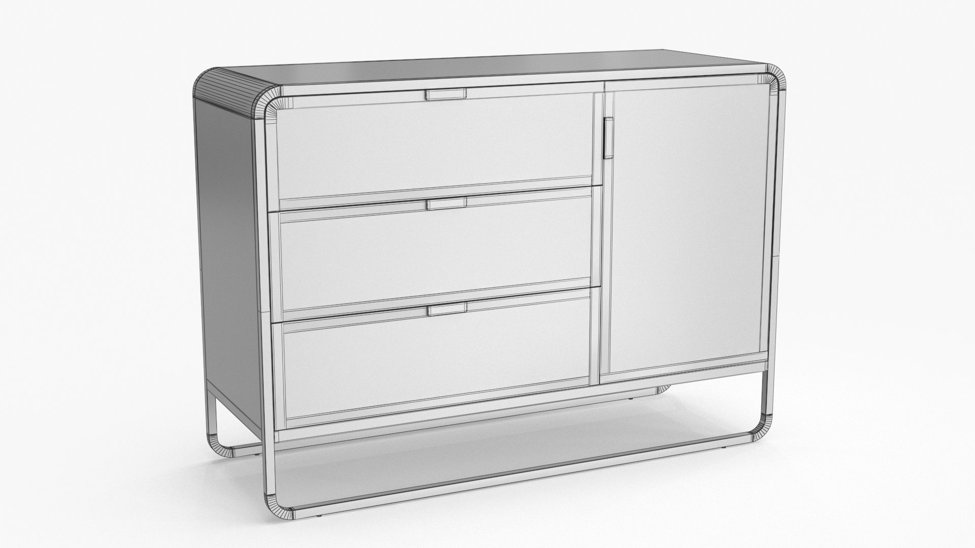 Anaise Cane 3 Drawer Chest 3D Model - TurboSquid 2316496