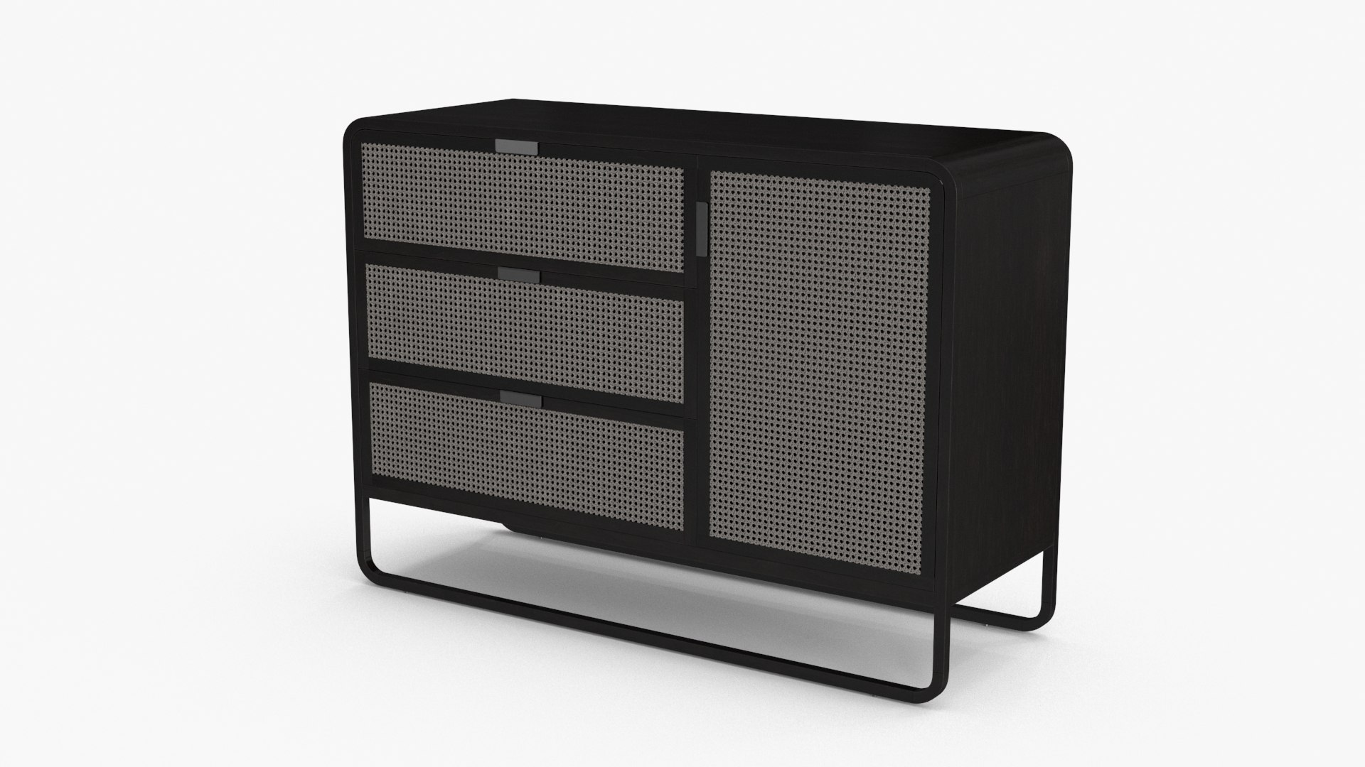 Anaise Cane 3 Drawer Chest 3D Model - TurboSquid 2316496