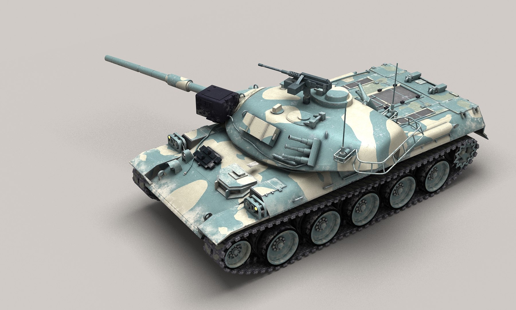 3D Japan Type 74 Tank Model - TurboSquid 2522024
