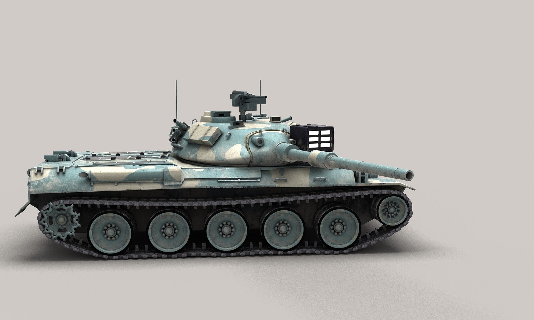 3D Japan Type 74 Tank Model - TurboSquid 2522024