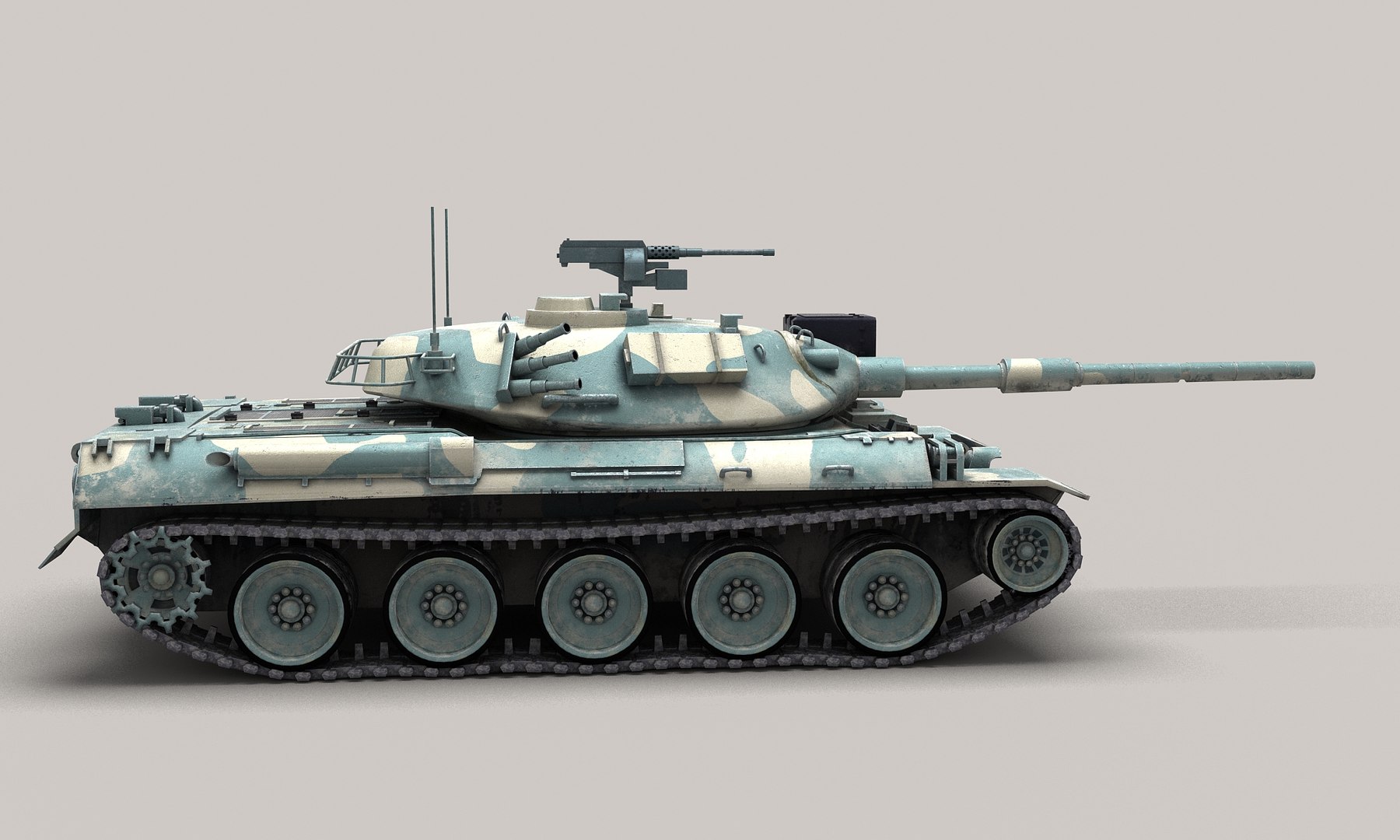 3D Japan Type 74 Tank Model - TurboSquid 2522024