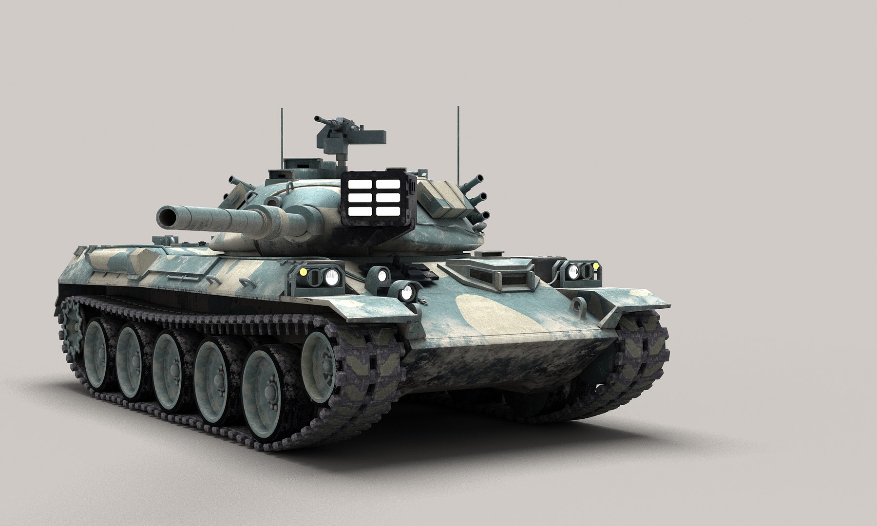 3D Japan Type 74 Tank Model - TurboSquid 2522024