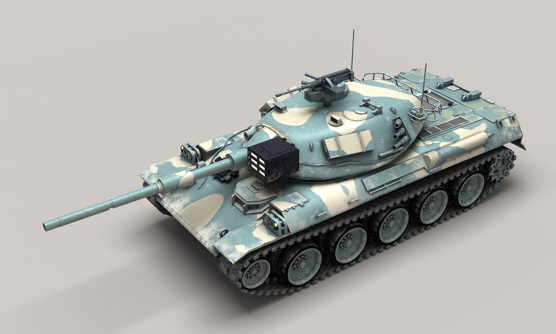 3D Japan Type 74 Tank Model - TurboSquid 2522024