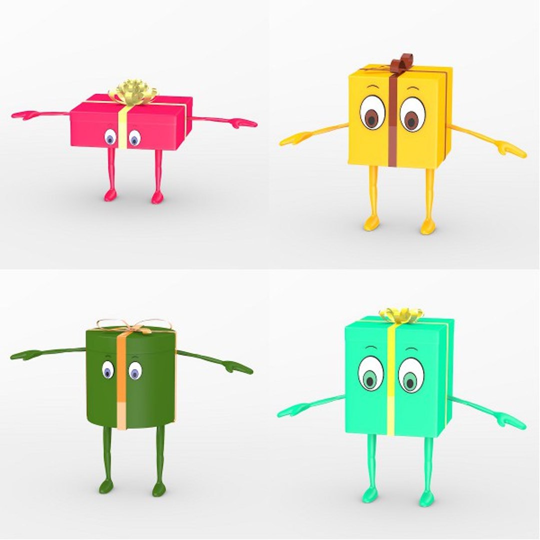 3d model of gift characters
