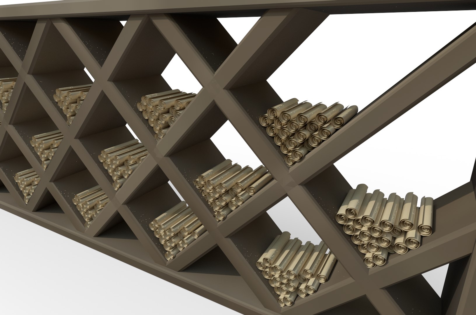 Scroll Shelf 3D Model - TurboSquid 1509364