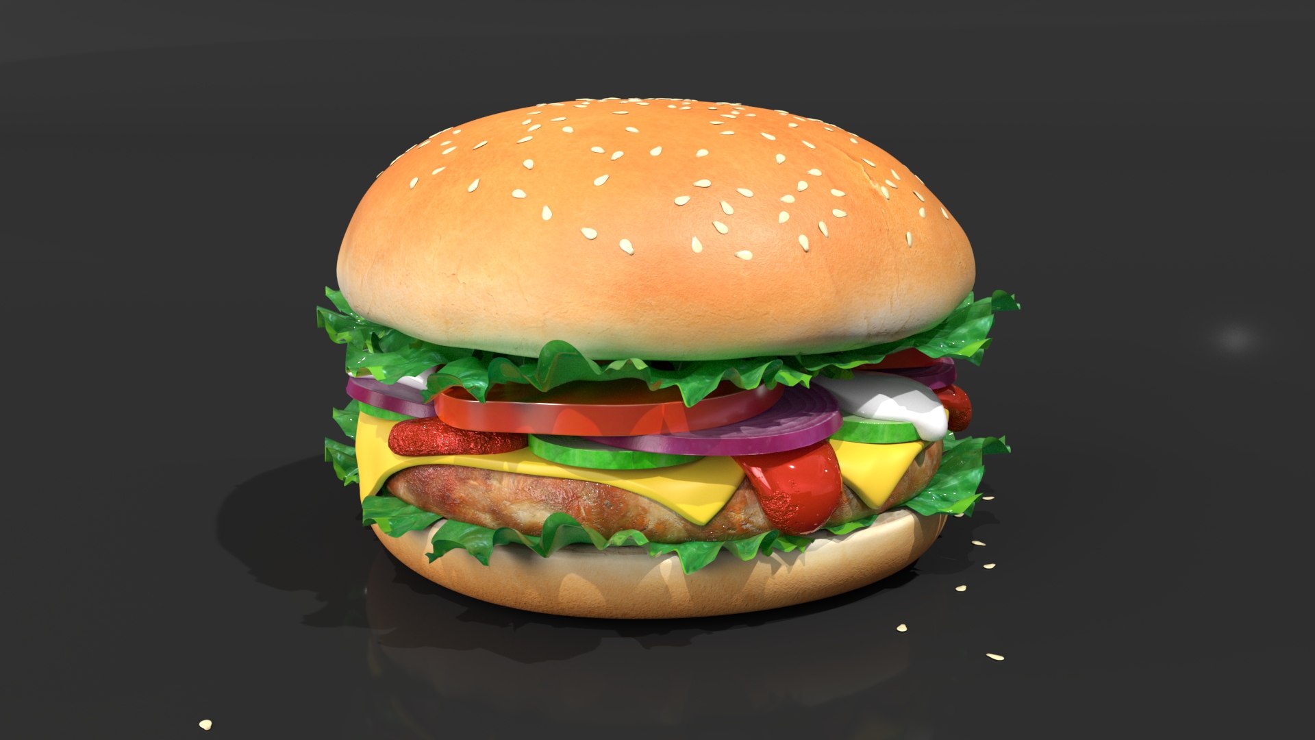 Burger 3D Model - TurboSquid 1823443