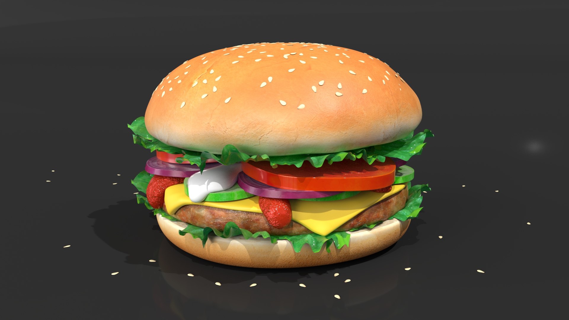 Burger 3D Model - TurboSquid 1823443