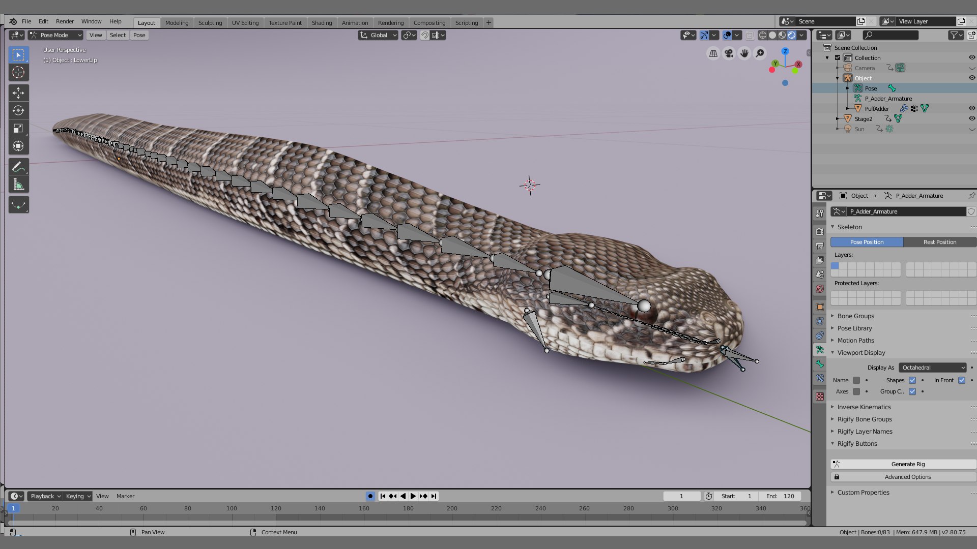 Puff Adder - Rigged 3D - TurboSquid 1774520
