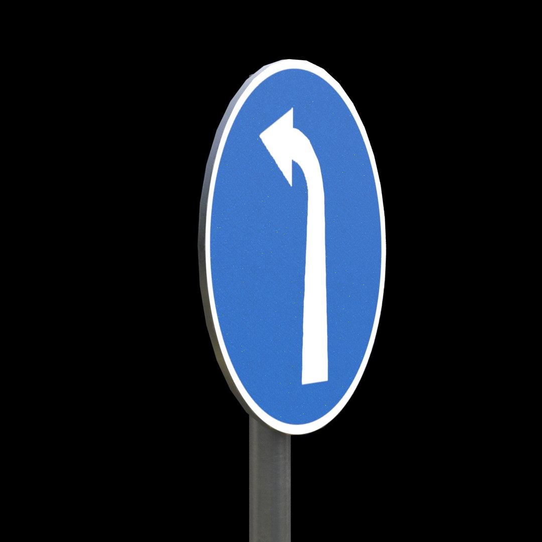 3D compulsory roadsign model - TurboSquid 1516058