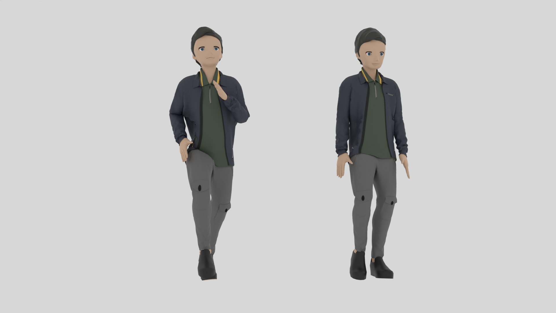 Cartoon Character Walking and Running Animation 3D model - TurboSquid ...